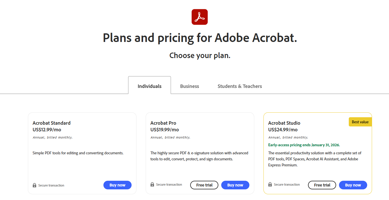 Adobe Acrobat One-Time Purchase Explained (2020 vs 2024)